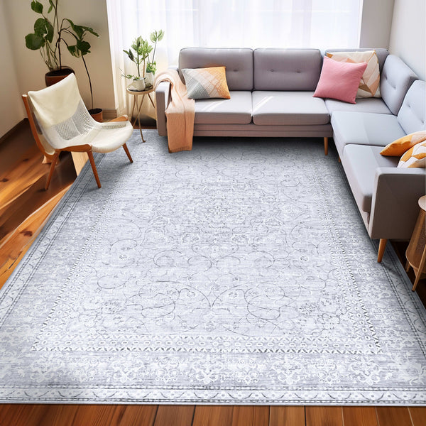 Adora Light Grey Machine Washable Rug and Runner