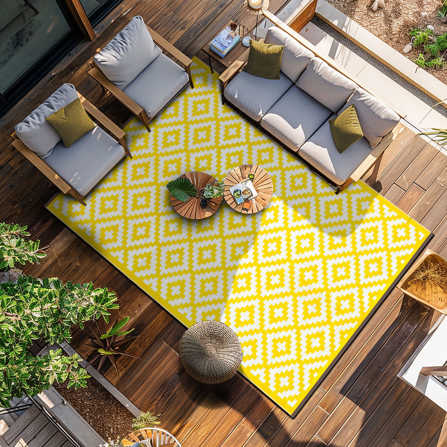 Nirvana Yellow White Rug