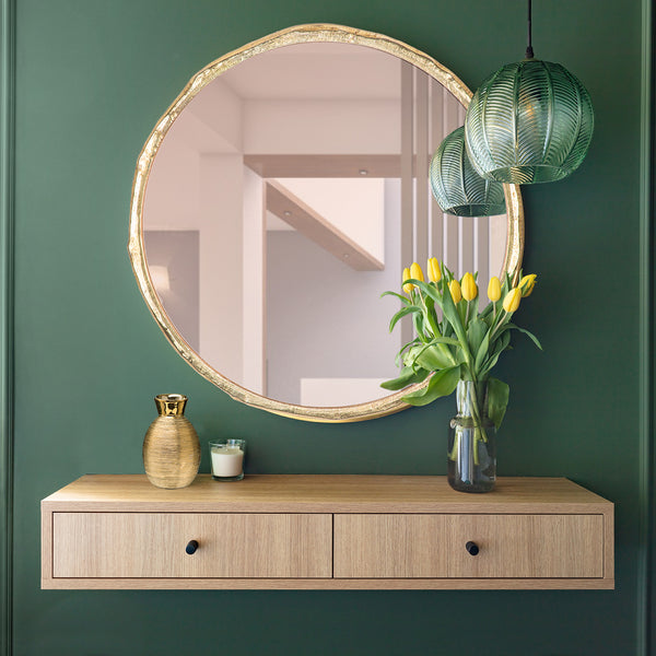 Zenith Organic Antique Brass Wall Mirror