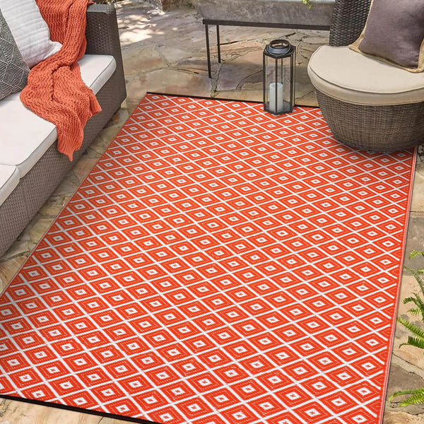 Orange Patio Rug UK